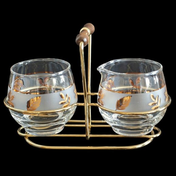 Libbey | Dining | Vintage Libbey Frosted Glass Sugar Creamer Caddy Set ...